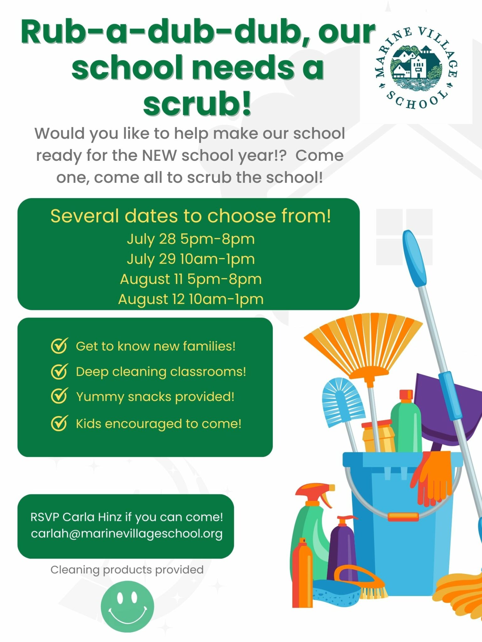 Marine Village School Cleaning Days - Marine Village School